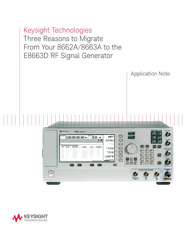 3 Reasons You Should Migrate to E8663D RF Signal Generator PDF Asset Page | Keysight